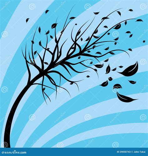 Wind Blown Tree Stock Vector Illustration Of Wind Bending 29050743