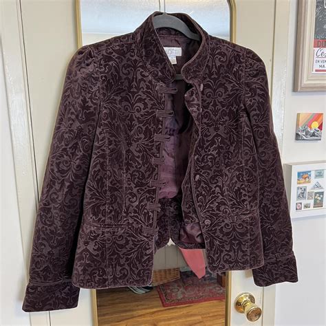Deep Purple Velvet Jacket Depop