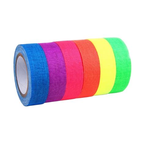 Mae 5meter 6 Colors Neon Gaffer Cloth Tape Fluorescent Rainbow Color