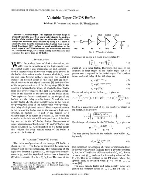 Pdf Variable Taper Cmos Buffers