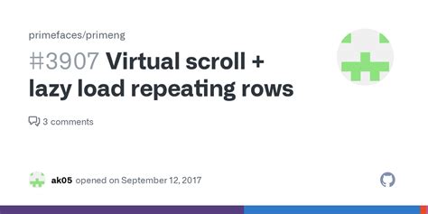 virtual scroll lazy load repeating rows · issue 3907 · primefaces