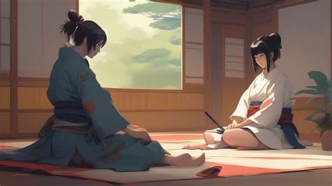 Momo The Female Samurai Tells A Story To Her Girlfirend Tana By
