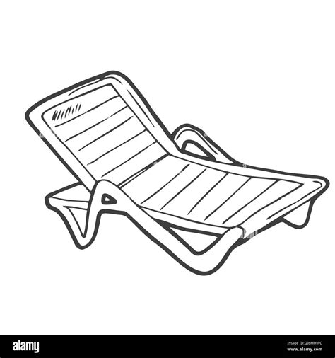 Doodle Hand Drawn Beach Chair Stock Vector Image And Art Alamy