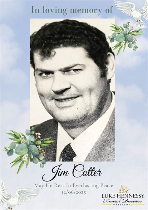 Death Notice Of James Jim Cotter Dungarvan Waterford Ripie