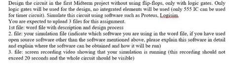 design the circuit in the first midterm project