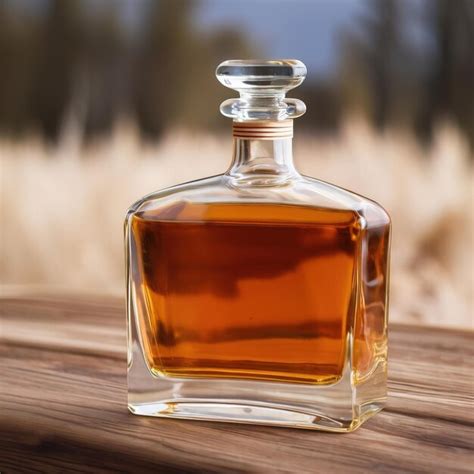 Premium Ai Image Bottle Of Brown Alcohol Whiskey Brandy Rum Generic