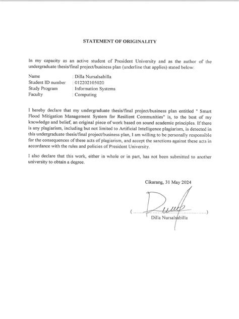 Statement Of Originality Pdf
