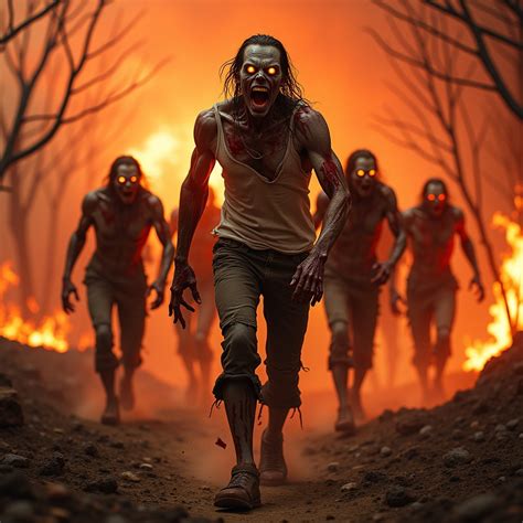 Create A Hyper Realistic Scene Of A Group Of Terrifying Humanoid