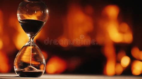 Slow Motion Video Of Hourglass Clock Against The Background Of The