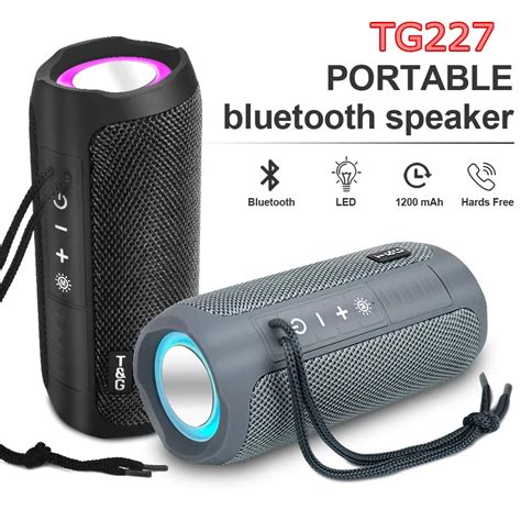 TG227-Portable-Bluetooth-Speaker-Wireless-Dual-Bass-LED-Light-Subwoofer ...