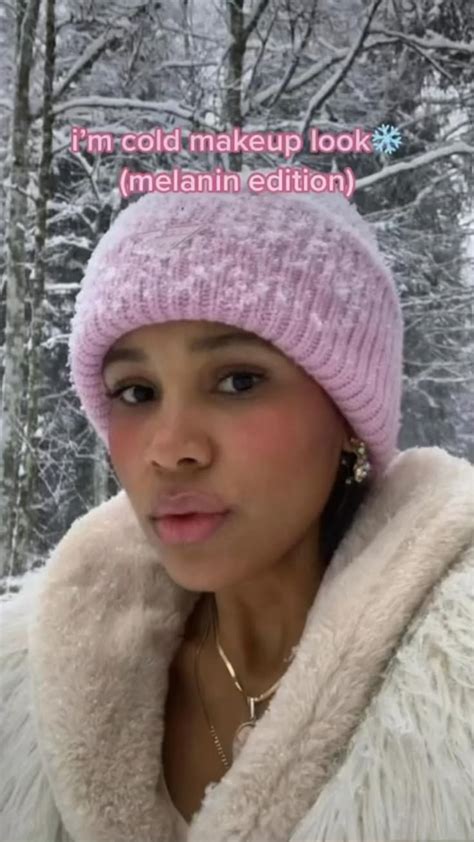 “im Cold” Makeup Look ️☃️ Makeup Looks Winter Brown Skin Makeup Winter Makeup