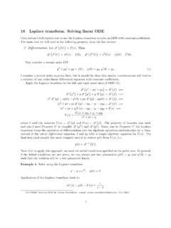 Laplace Transform Solving Linear Ode Ndsu Laplace Transform Solving Linear Ode Ndsu