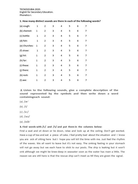 Phonetics I Exercises Pdf Art