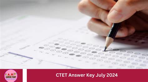 Ctet Answer Key July 2024 Ar Carrier Point