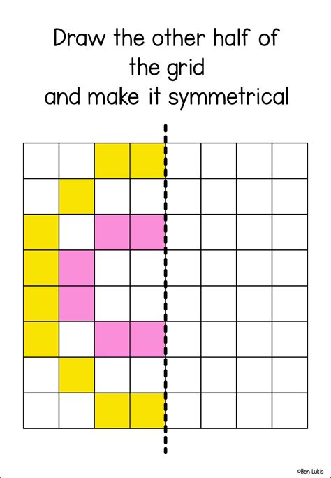 Symmetry Art Math Worksheets Pattern Symmetry Drawing Activities For