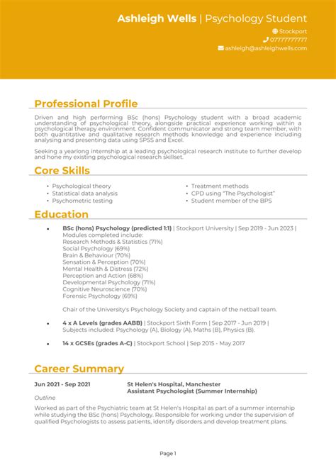Student Placement CV Example Guide Land Top Jobs