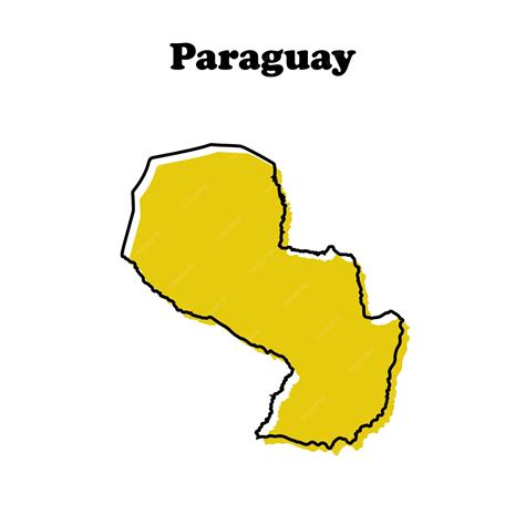 Premium Vector Stylized Simple Red Outline Map Of Paraguay
