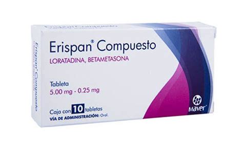 Erispan Compuesto Loratadinabetametasona 50mg025mg 10 Tabletas