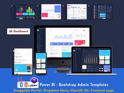 Power Bi Responsive Bootstrap Admin Templates With Admin Panel