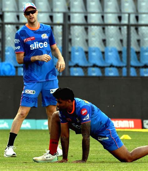 Mumbai Mi Batsman Suryakumar Yadav With Bowler Jason Behrendorff