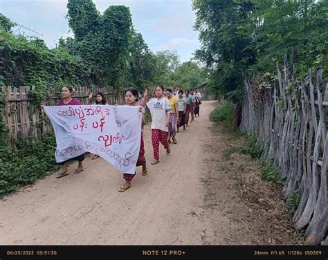 ယင်းမာပင် မြောက်ခြမ်း သပိတ်အင်အားစုက စစ်အာဏာရှင် တော်လှန်ရေး ချီတက