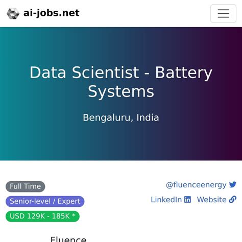 Hiring Data Scientist Battery Systems In Bengaluru India Raimljobs