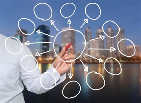 Premium Photo Digital Composite Image Of Businessman Making Flow Chart By Lake In City