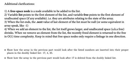 Solved An Array Of Nodes Is Used To Contain A Doubly Linked Chegg
