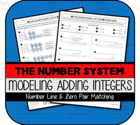 Modeling Integers On Number Line And With Zero Pairs Practice By Teach Simple