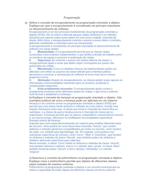 Atividadeprogramação Pdf Classe Programação De Computadores