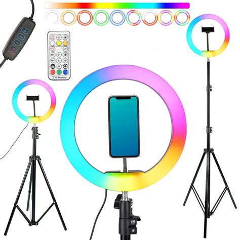 LAMPA PIERŚCIENIOWA RING LED RGB CCT statyw 210cm 10758480900