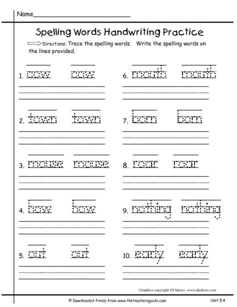3rd Grade Handwriting Worksheets — Db