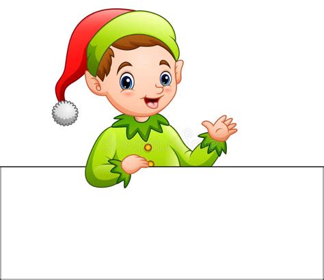 Christmas Elf Peeking Stock Illustrations 74 Christmas Elf Peeking