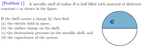 Solved [problem 1] A Metallic Shell Of Radius R Is Half