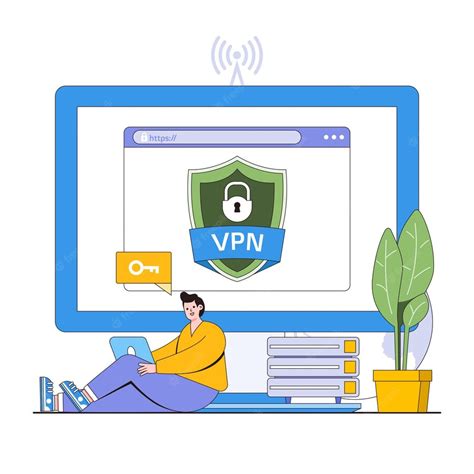 Premium Vector Secure Network Connection Vector Illustration Concept