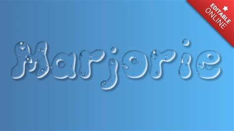 Marjorie Liquid Water Text Effect Generator