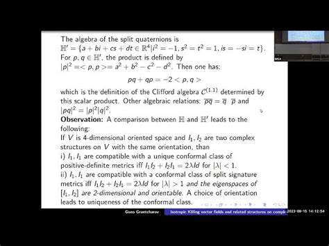 Free Video Isotropic Killing Vector Fields And Related Structures On