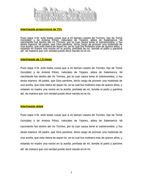Interlineado Trabajo Pdf