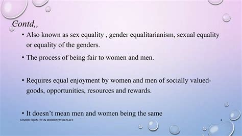 Gender Equality In Modern Workplace Pptx