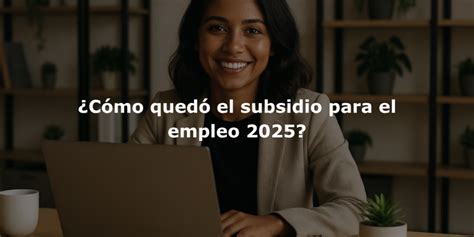 ¿cómo Quedó El Subsidio Para El Empleo 2025