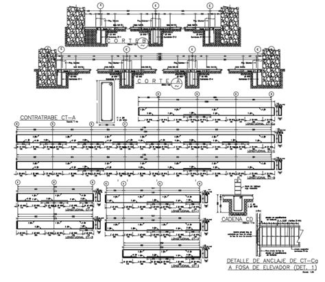 Elevator Structure Support Design With Section View Dwg File Artofit
