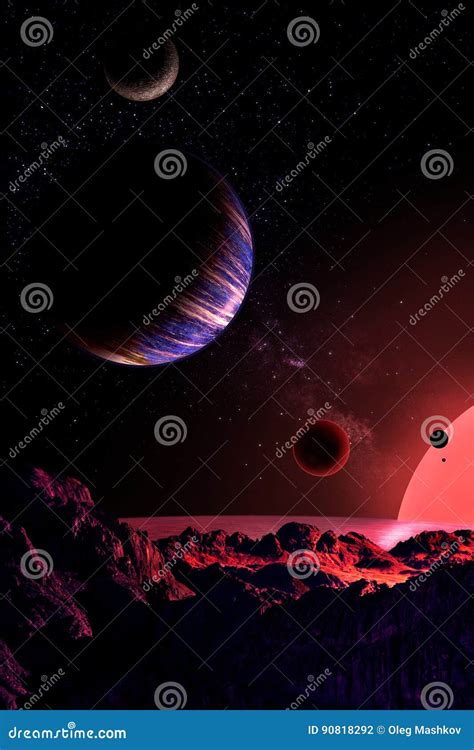Extrasolar Planet System Stock Illustration Illustration Of Fantastic