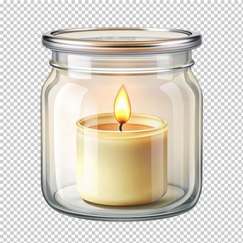 Candle In Glass Jar Realistic Illustration Premium Ai Generated Psd