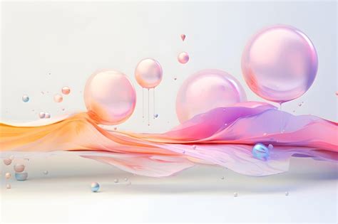 Premium Ai Image Modern Glossy Colorful Translucent Bubbles Waves 3d