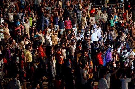 Pakistani Wrestling Fans React As They Watch A Fight During Pro