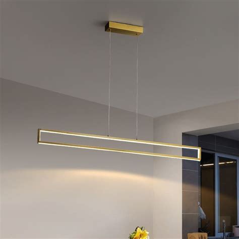 Led Pendant Light Brass Rectangular Frame Light Fixture Cd1098