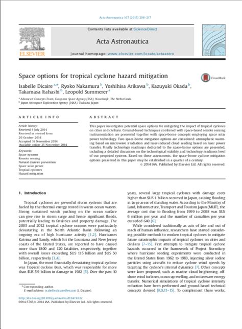 Space Options For Tropical Cyclone Hazard Mitigation • Zero Geoengineering