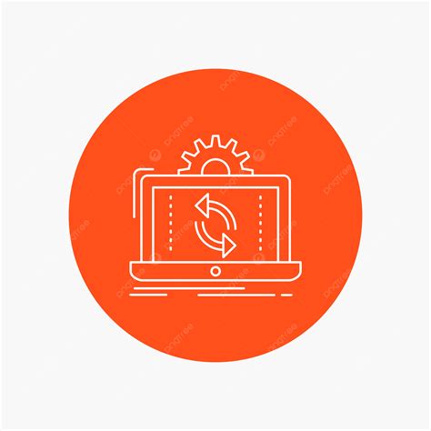 Data Processing Analysis Reporting Sync White Line Icon In C Data