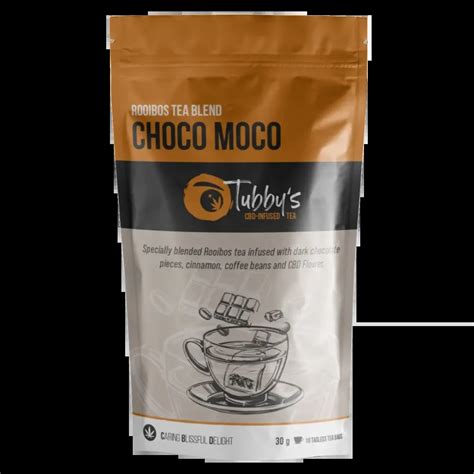 Choco Moco Tea Mylar Bag 10 Tea Bags 15mg Broad Spectrum Tubbys Kitchen