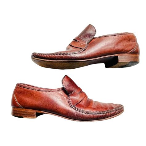 Vintage Christian Dior Mens Leather Slip On Loafers Depop